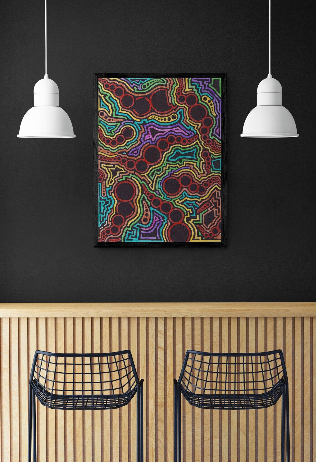 Trippy Rainbow Dots Matte Vertical Poster Wacky Groovy Art Print Wild ...