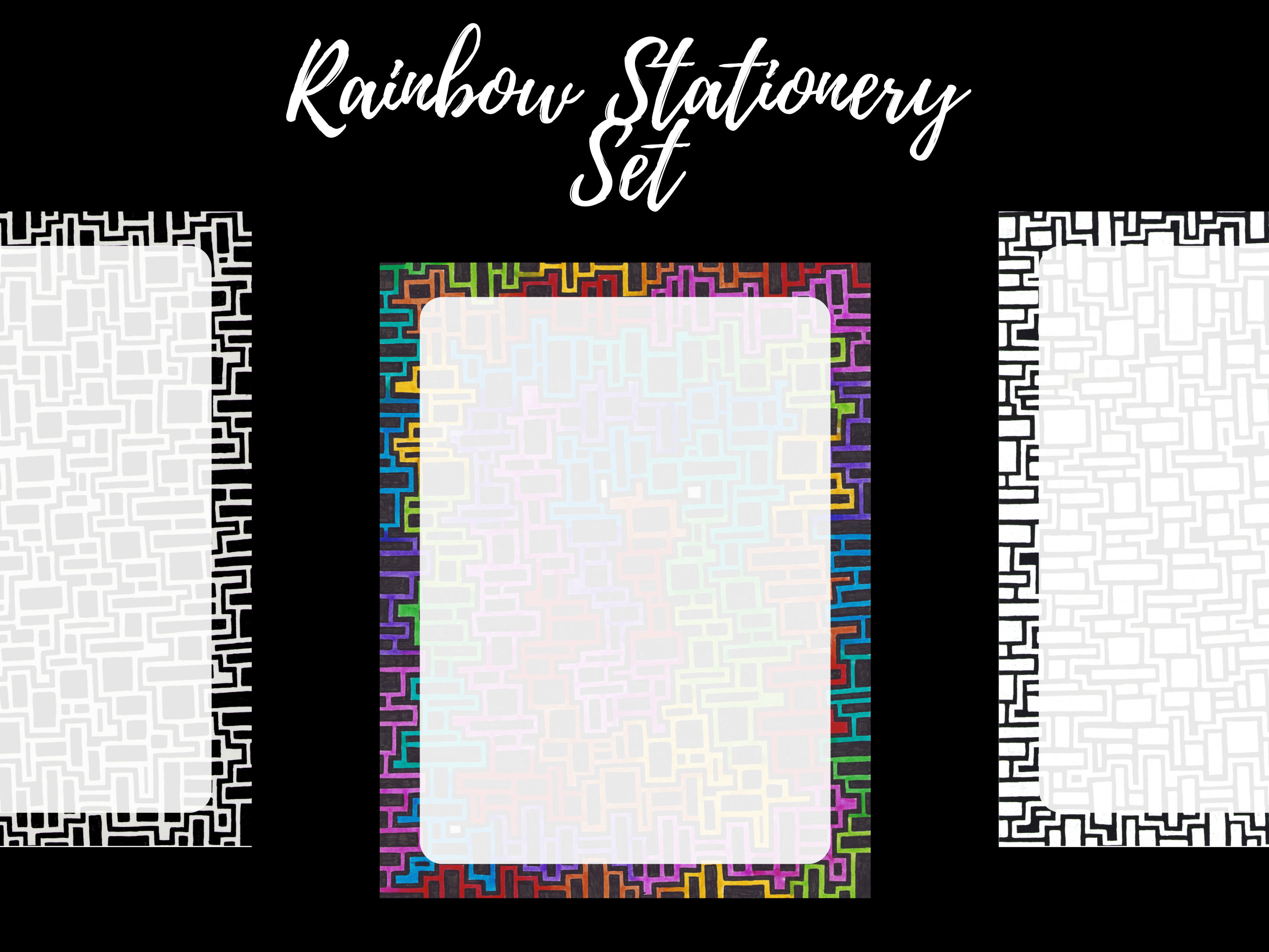Quirky Geometric Stationery Set Printable Writing Paper Wacky ...