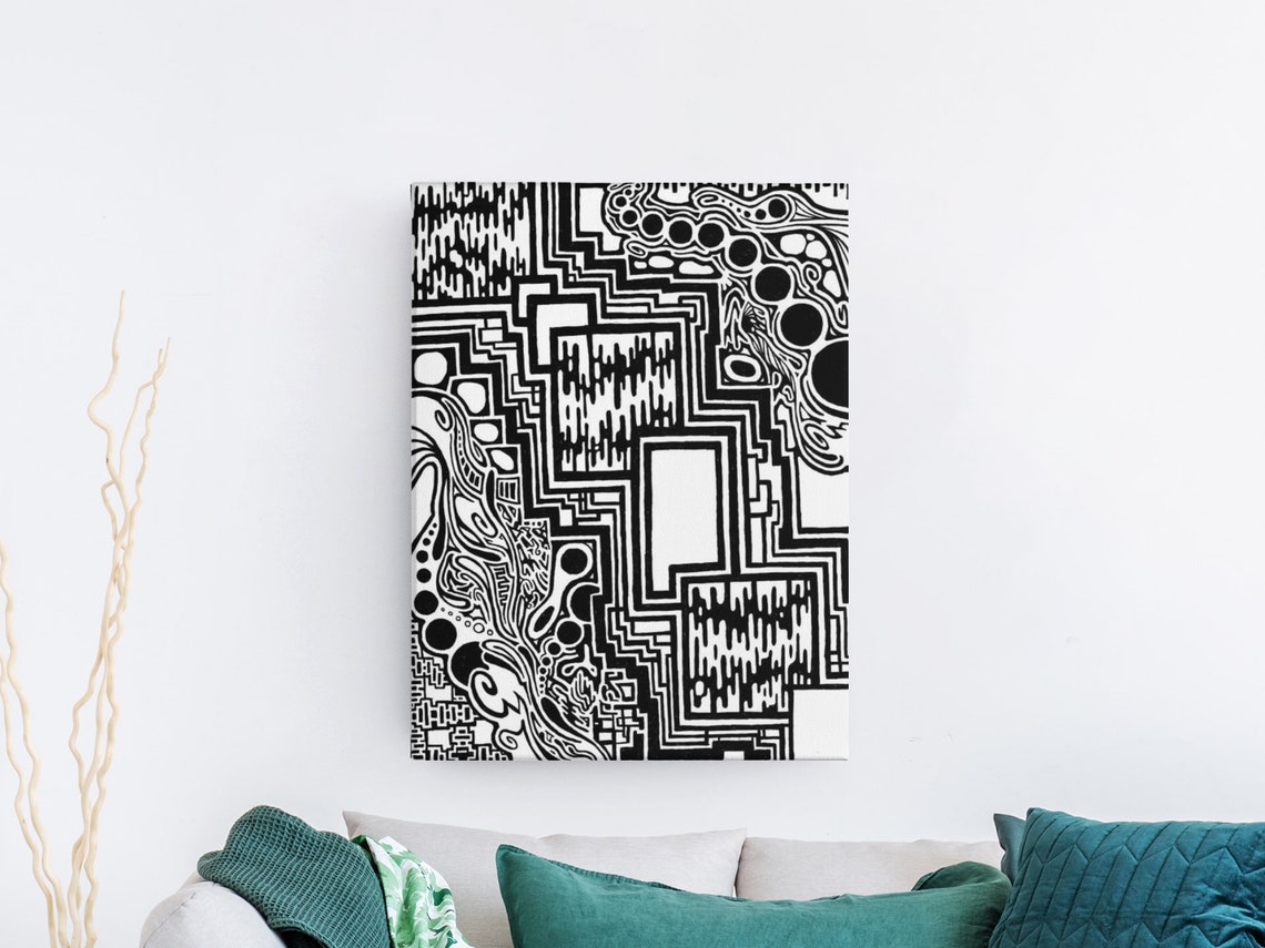 Wacky Weird Black and White Printable Wall Art Trippy Bizarre Digital ...