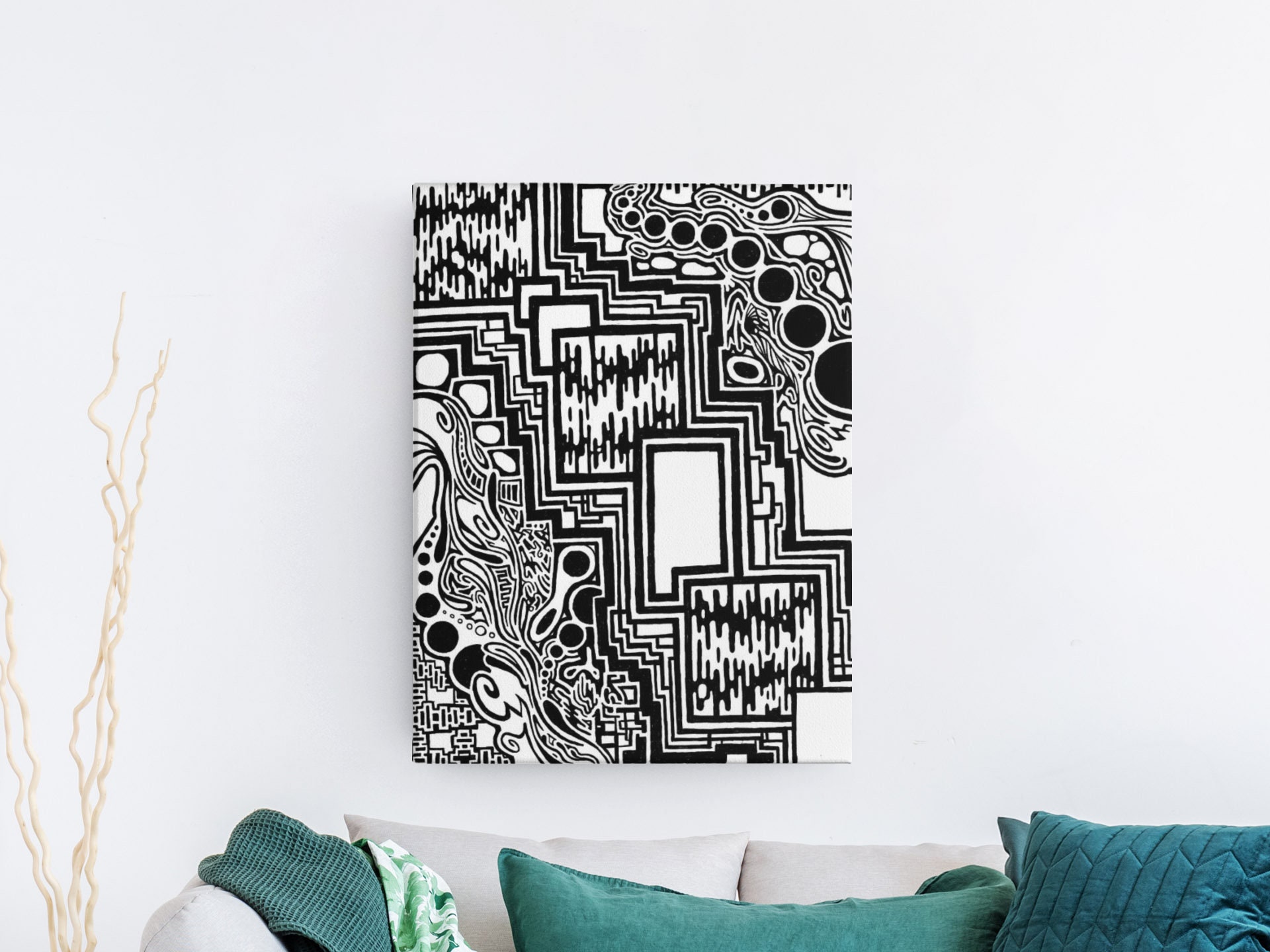 Wacky Weird Black and White Printable Wall Art Trippy Bizarre Digital ...