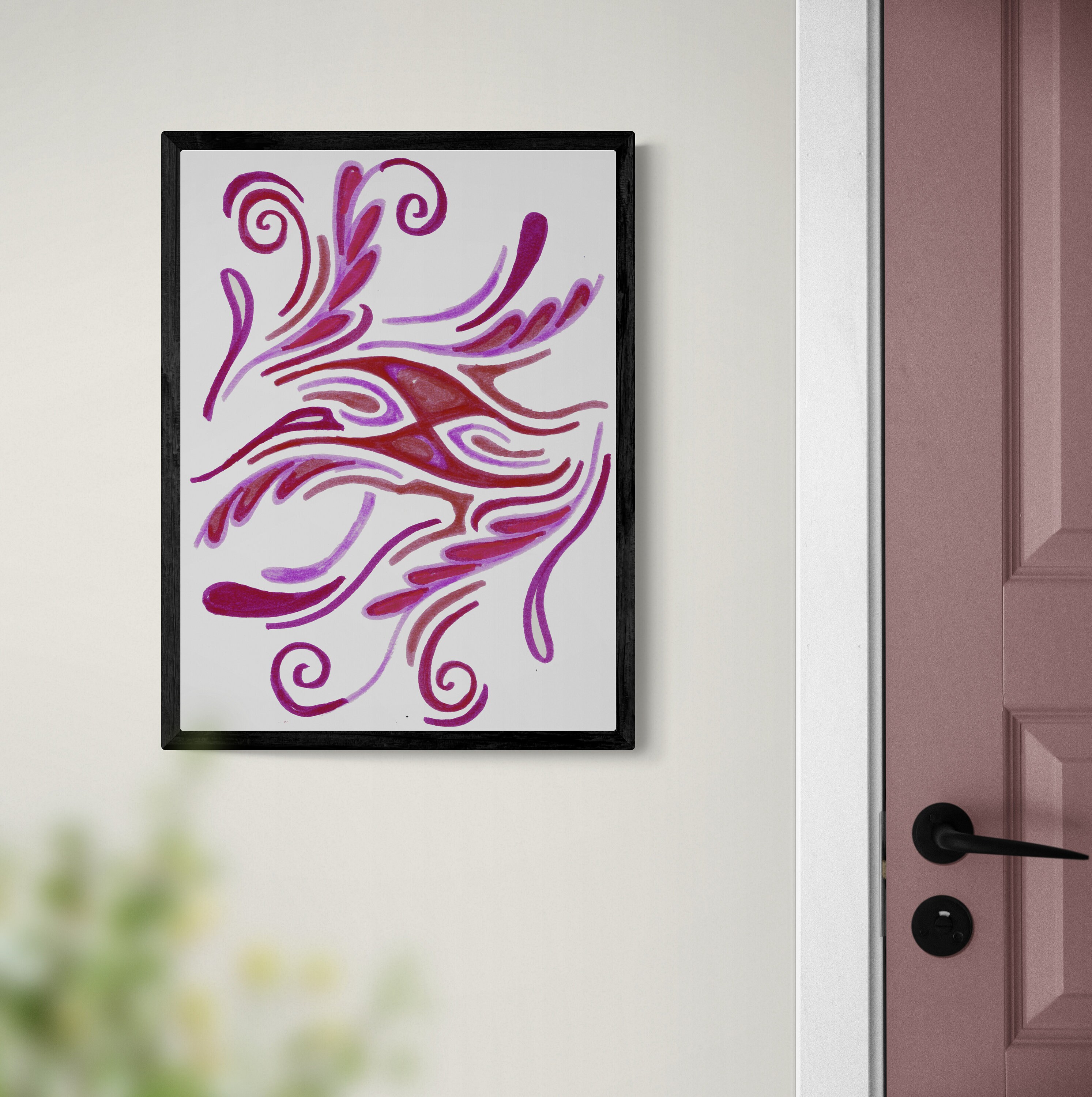 Cute Pink Printable Poster Whimsical Abstract Wall Art Quirky ...