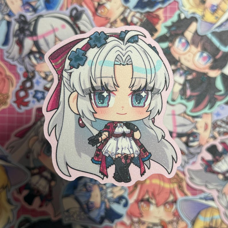 Wuwa Chibi Glitter Stickers - Etsy