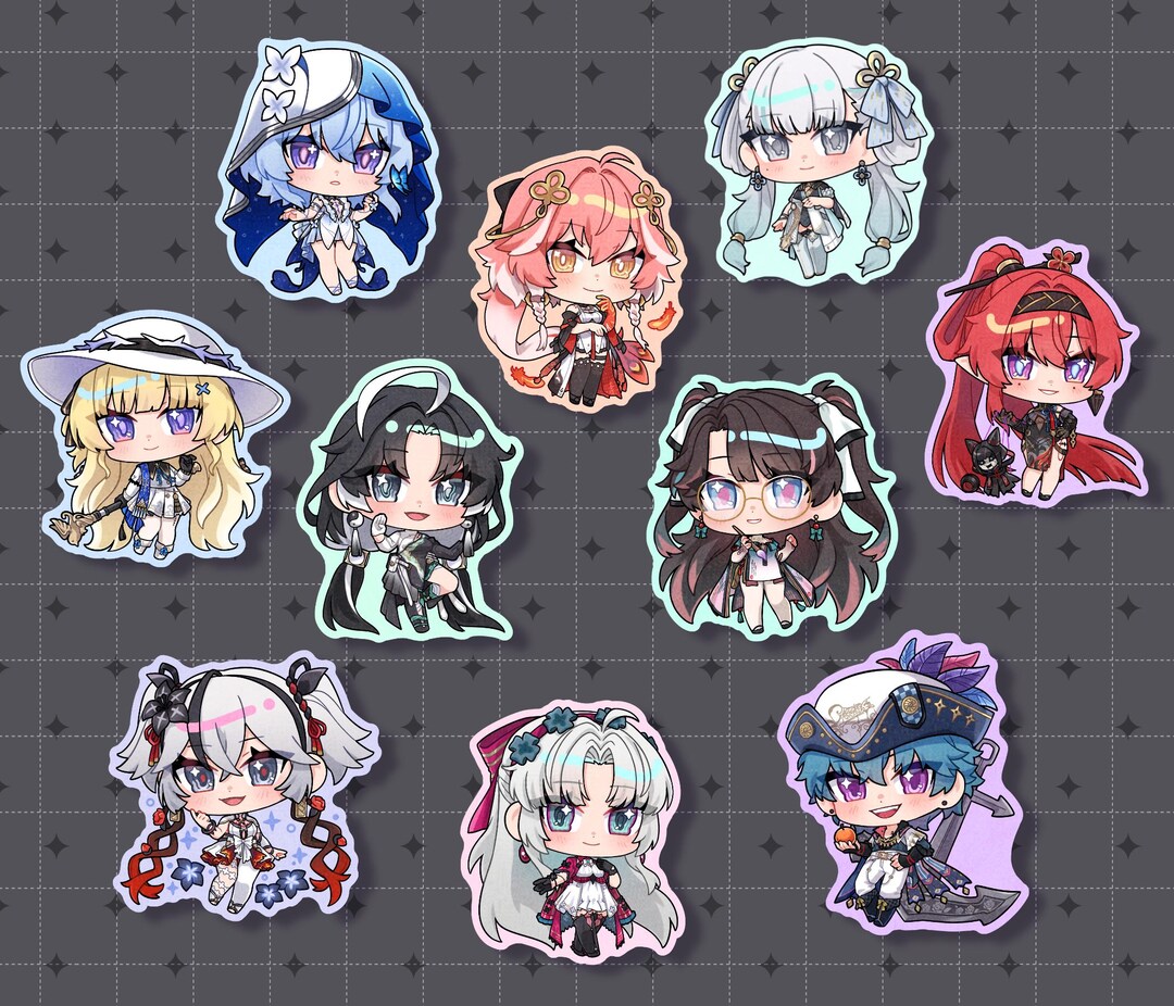 Wuwa Chibi Glitter Stickers - Etsy