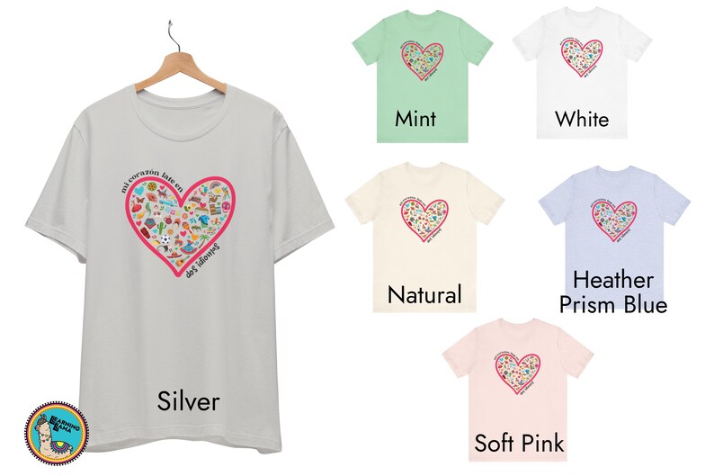 Symbols of Latin America Shirt, Mi Corazón Late En Dos Idiomas, Spanish ...