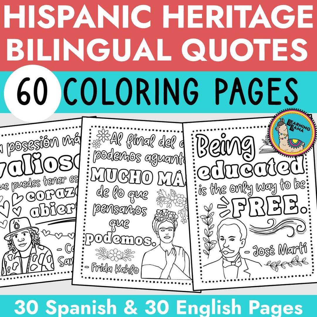 Motivational Quotes in Spanish 60 Coloring Pages for Hispanic Heritage ...