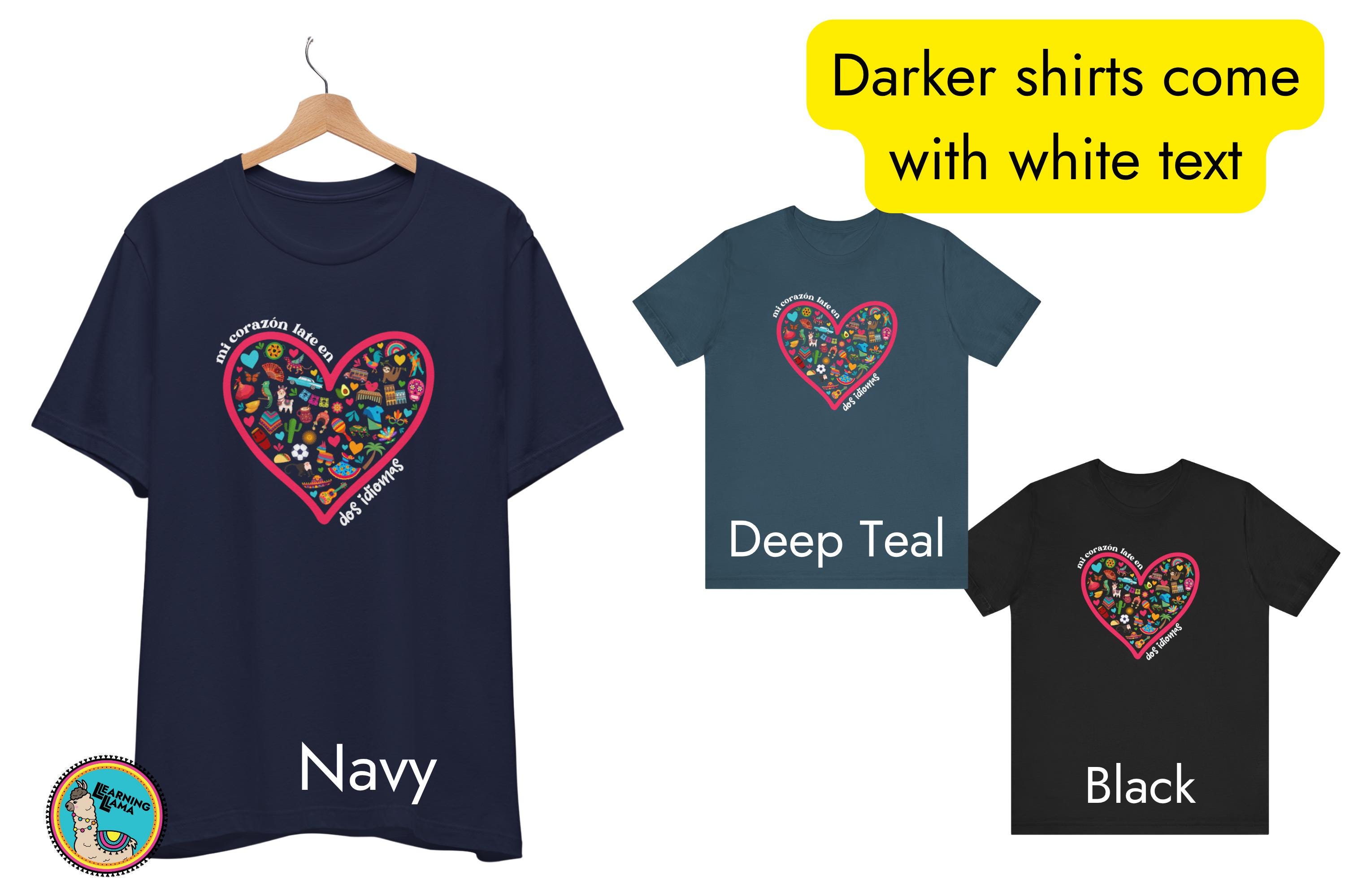 Symbols of Latin America Shirt, Mi Corazón Late En Dos Idiomas, Spanish ...