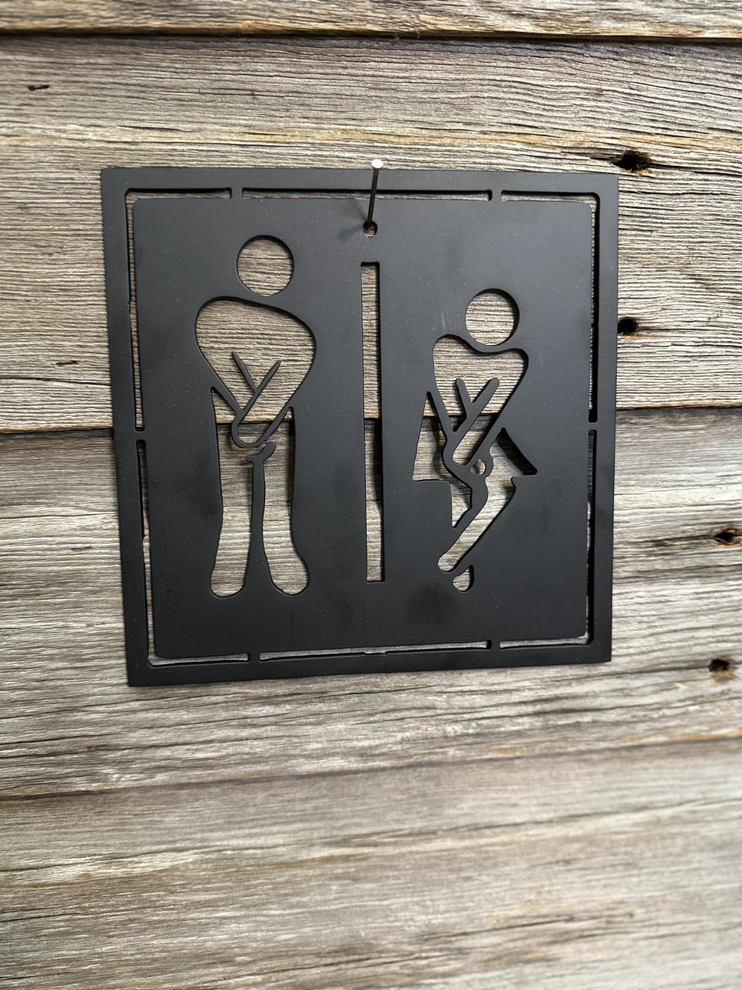 Bathroom Figurines for Restroom Sign | Metal Door Décor | Bathroom ...