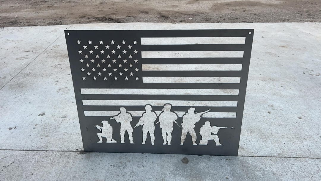 American Flag Metal Art | US Flag | Veteran | Soldiers | Patriotic ...