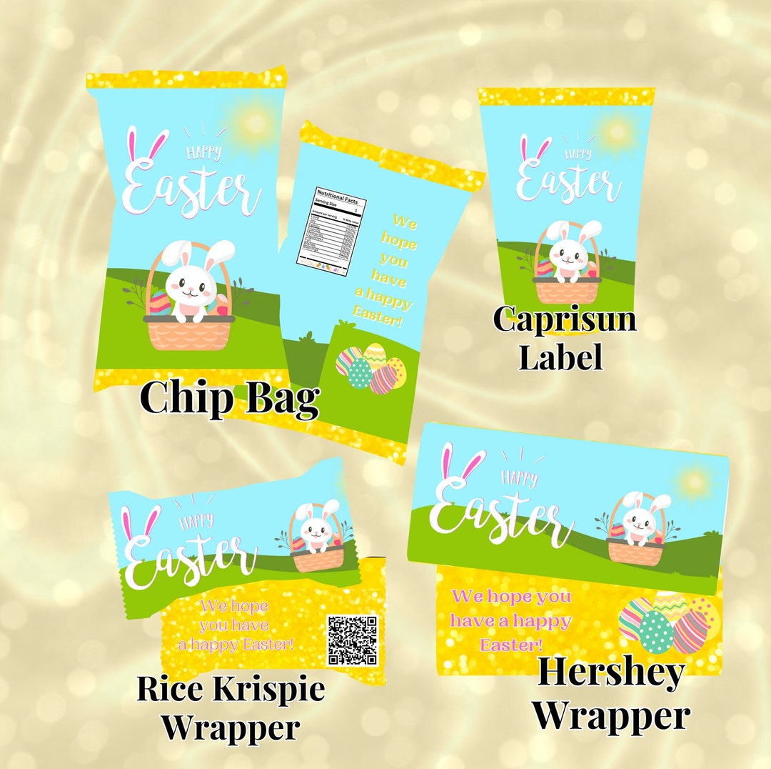 Easter Favor Bundle Digital Download Chips, Juice, Candy Bar, and Rice ...