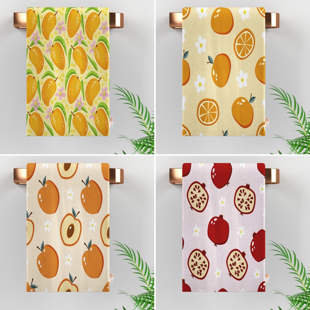Fruit Kitchen Towel|lemon Dish Towel|apricot Tea Towel|pomegranate Hand ...