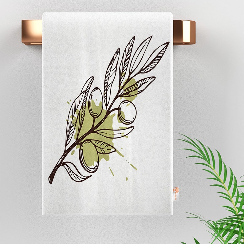 Olive Kitchen Hand Towel|floral Tea Towel|olive Oil Dish Towel|summer ...