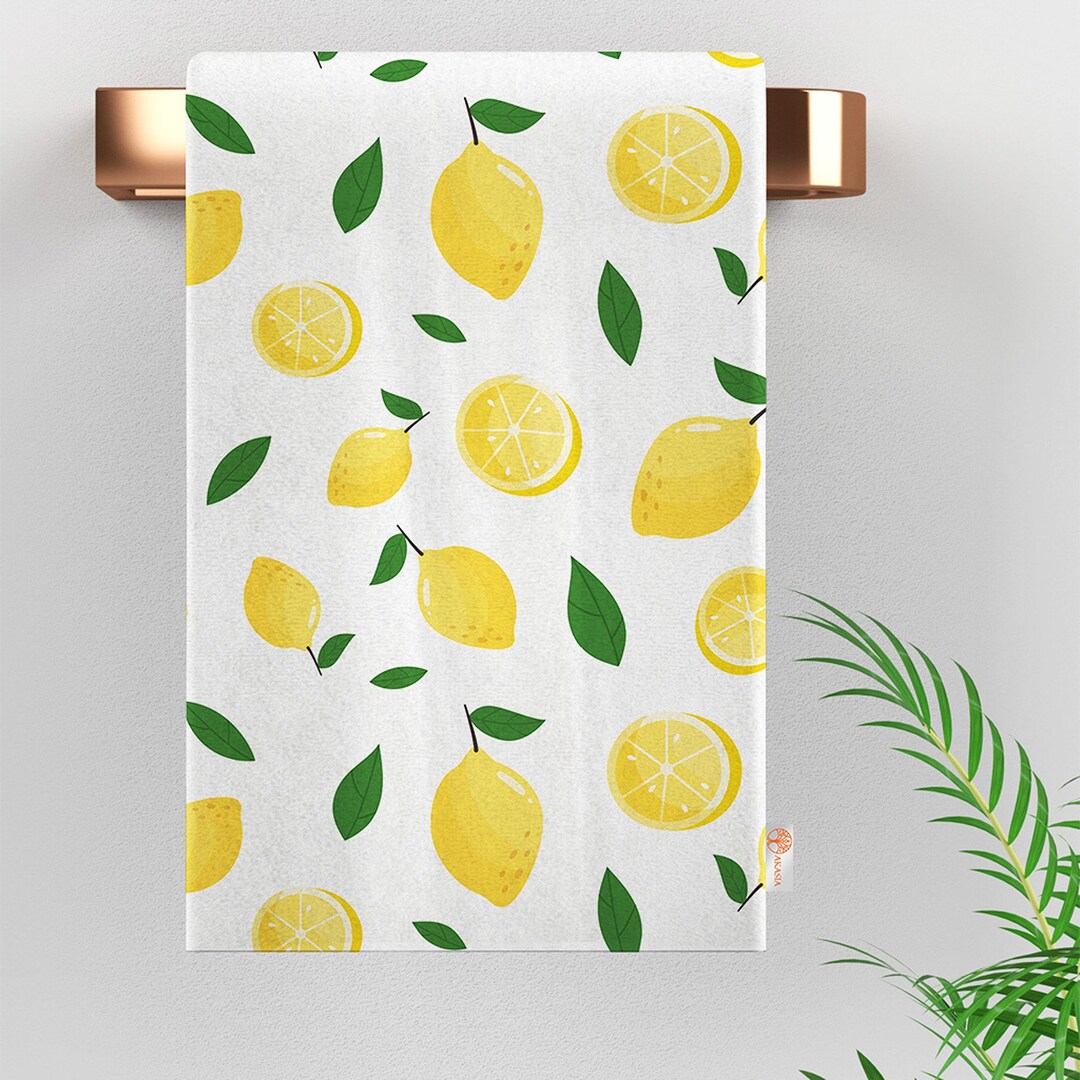 Lemon Hand Towel|orange Print Rag|fresh Citrus Towel|kitchen Tea Towel ...