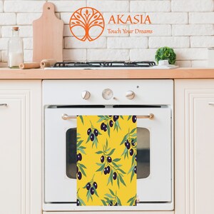 Olive Kitchen Hand Towel|floral Tea Towel|olive Oil Dish Towel|summer ...