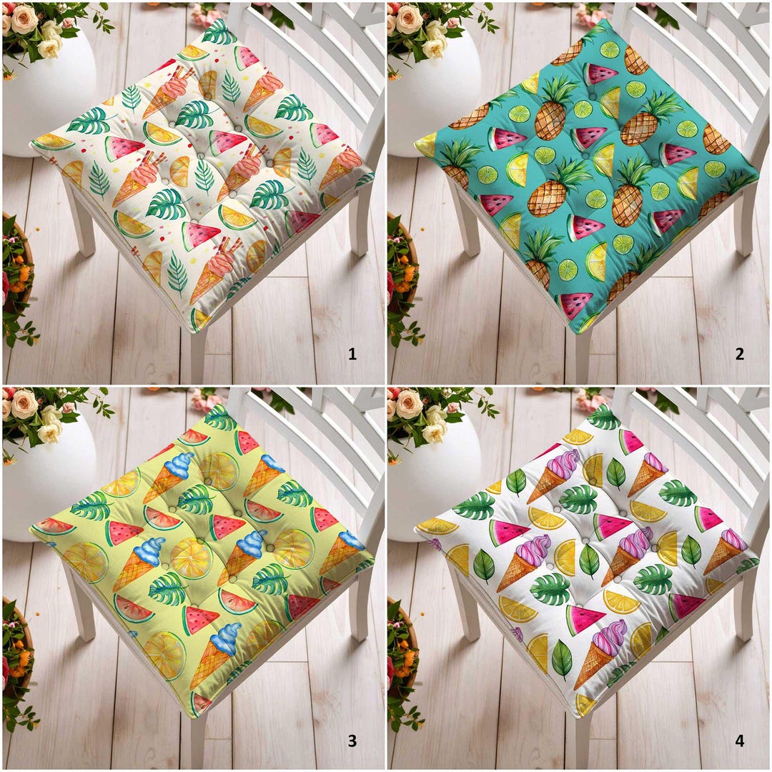 Summer Trend Seat Cushion|ice Cream Chair Pad|pineapple Print Chair ...