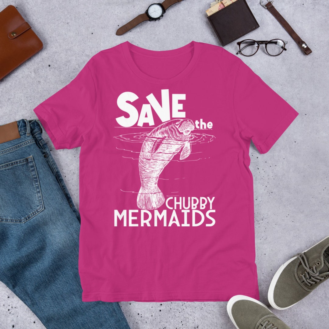 SAVE the CHUBBY MERMAIDS White Lettering Walrus Shirt - Etsy