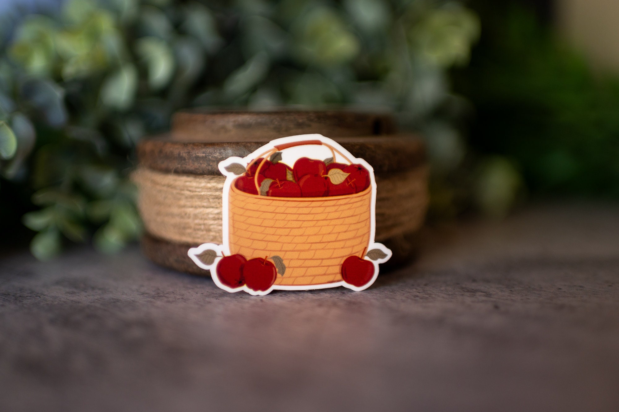 Apple Sticker Basket of Apples Decal Fall Sticker Autumn - Etsy