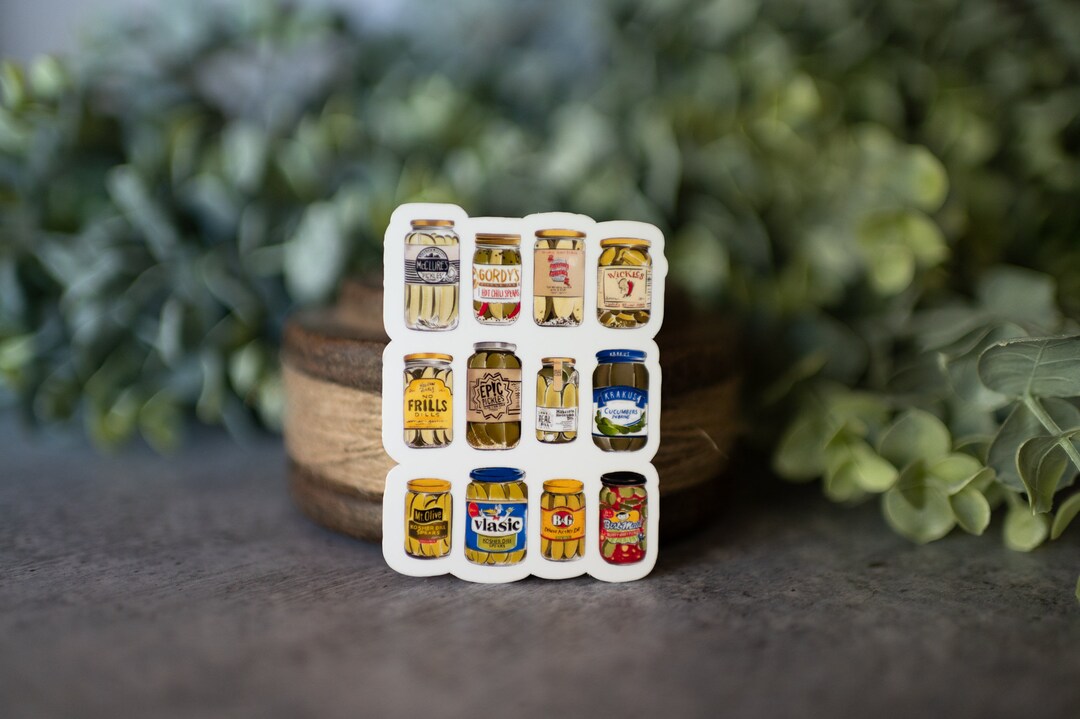 Vintage Canned Pickles, Canning Season Sticker, Pickle Lovers Decal ...