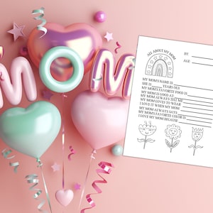 All About Mom Printable, Mother's Day Card, Printable About My Mom ...