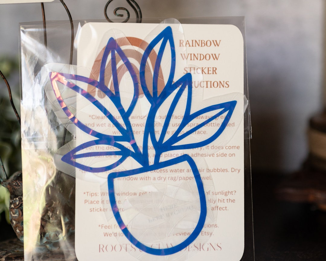 Plant Sun Catcher, Prism Rainbow Window Sticker, Window Decal, Rainbow ...