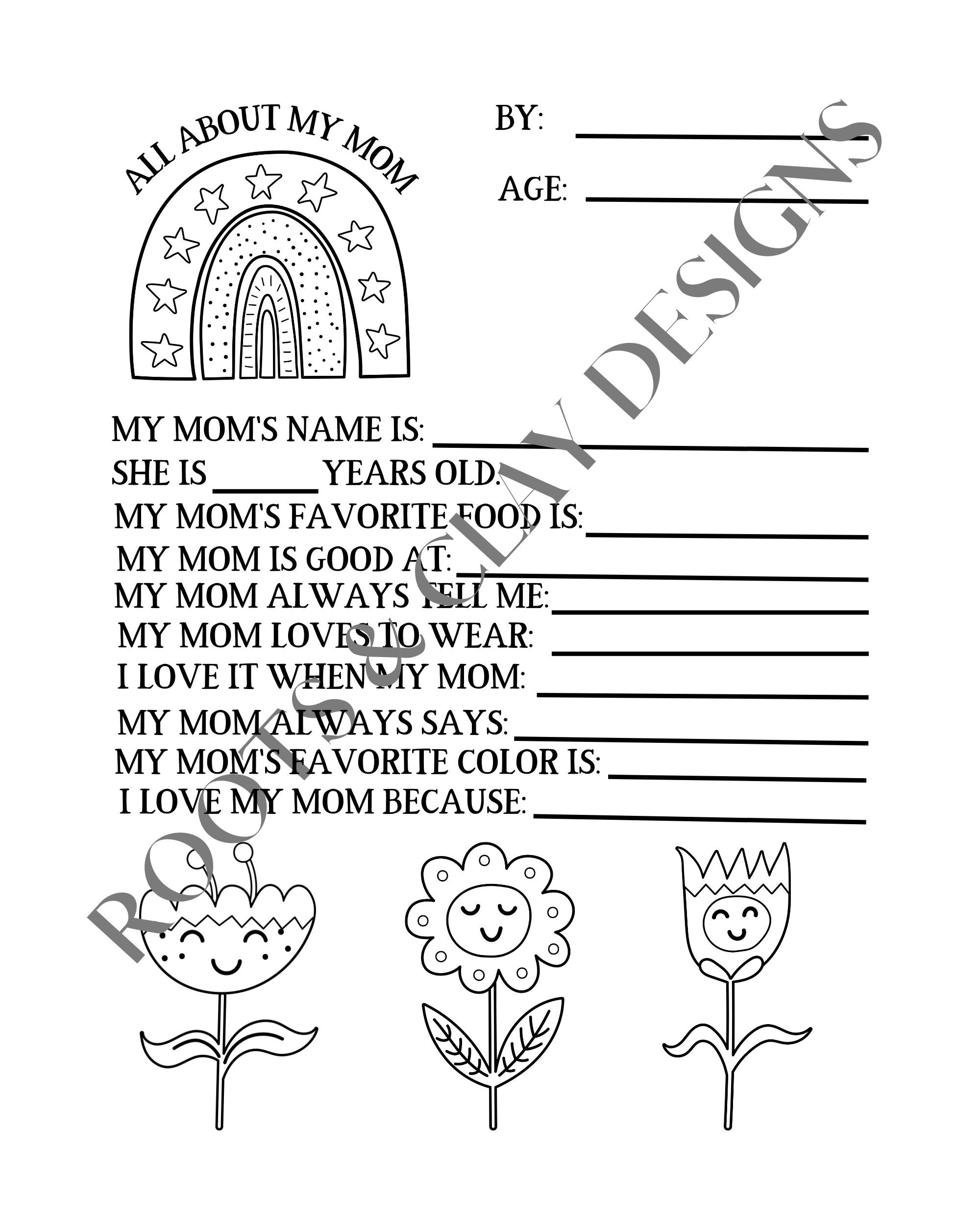 All About Mom Printable Mother's Day Card Printable - Etsy