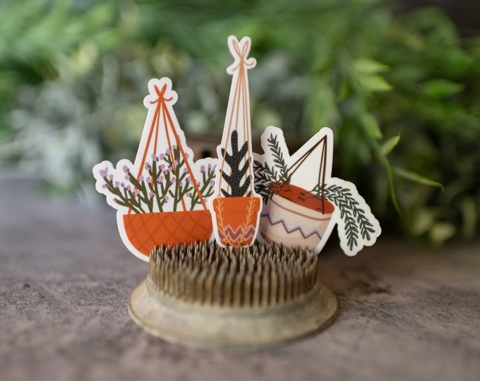 5 Hanging Plant Decals Vinyl Decal/sticker - Etsy