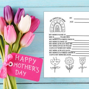 All About Mom Printable, Mother's Day Card, Printable About My Mom ...