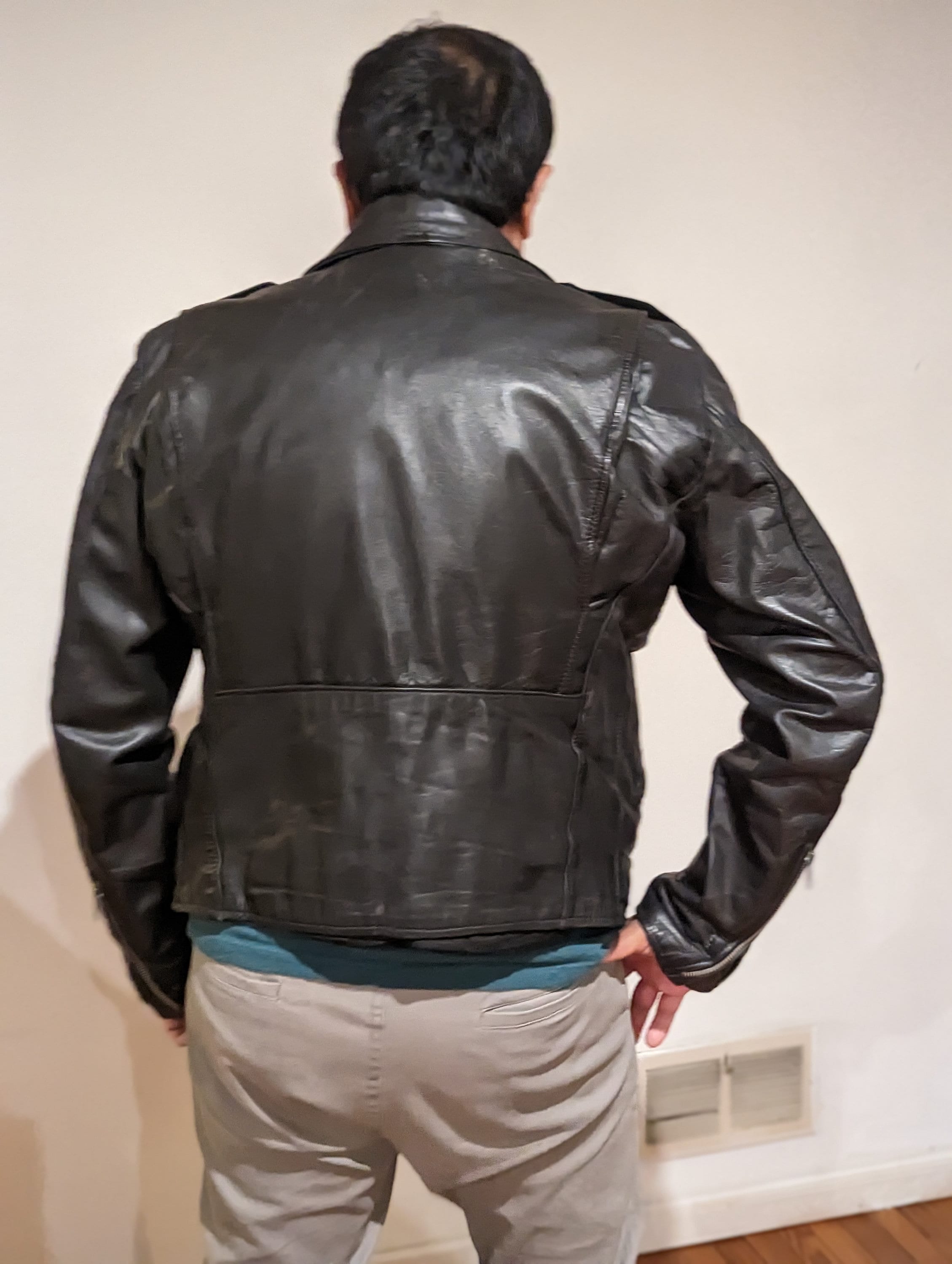 Brooks Leather Biker Jacket - Etsy