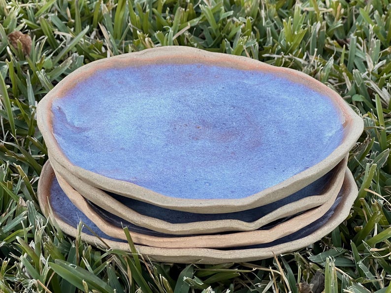 Rustic Style Lavender Salad/dessert Plate, Hand-made Pottery - Etsy