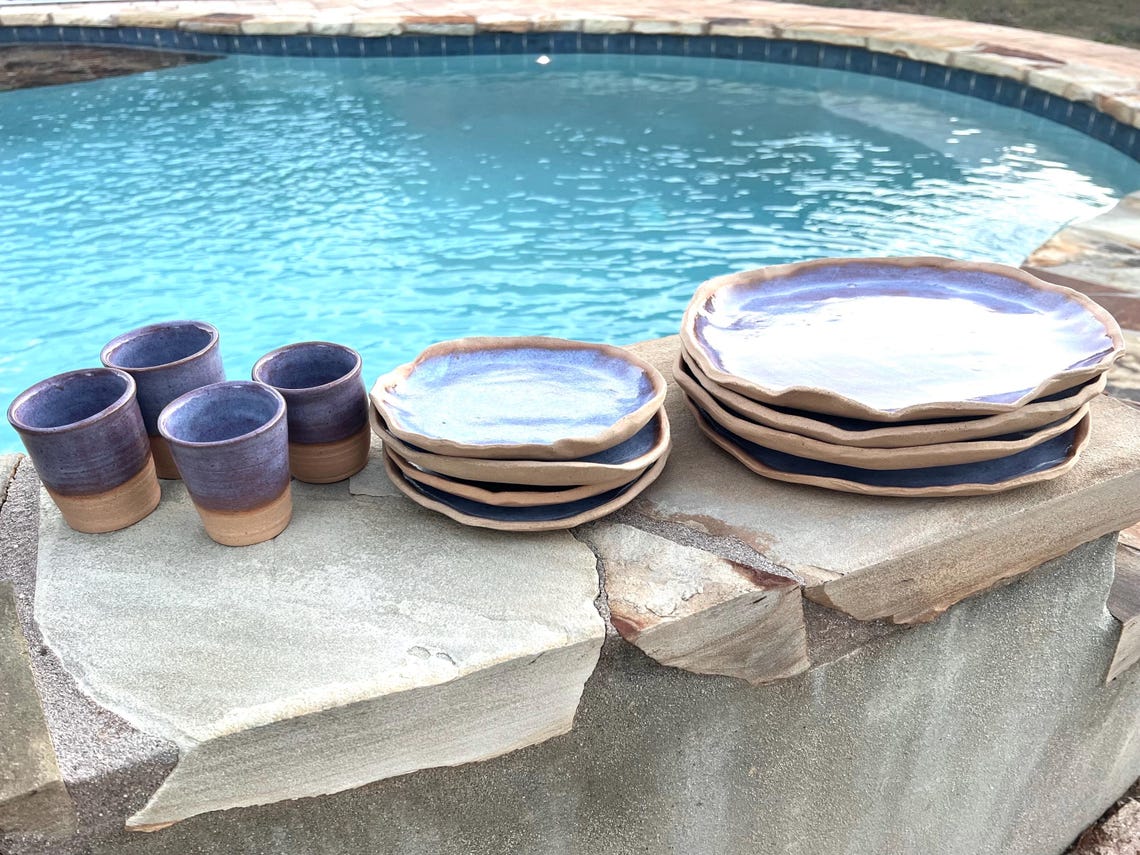 Rustic Style Lavender Salad/dessert Plate, Hand-made Pottery - Etsy