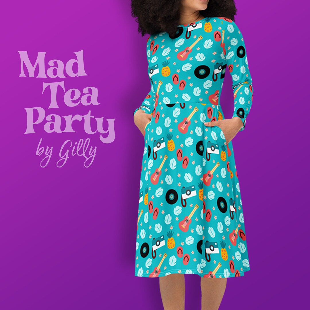 Lilo-inspired Long Sleeve Midi Dress With Pockets - Etsy