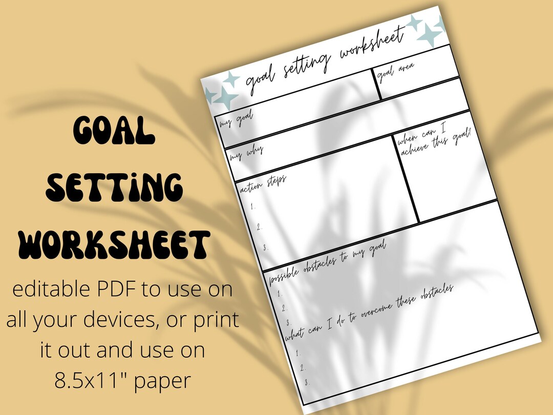 Goal Setting Worksheet, Goal Planner, Goal Template, Goal Planning PDF ...