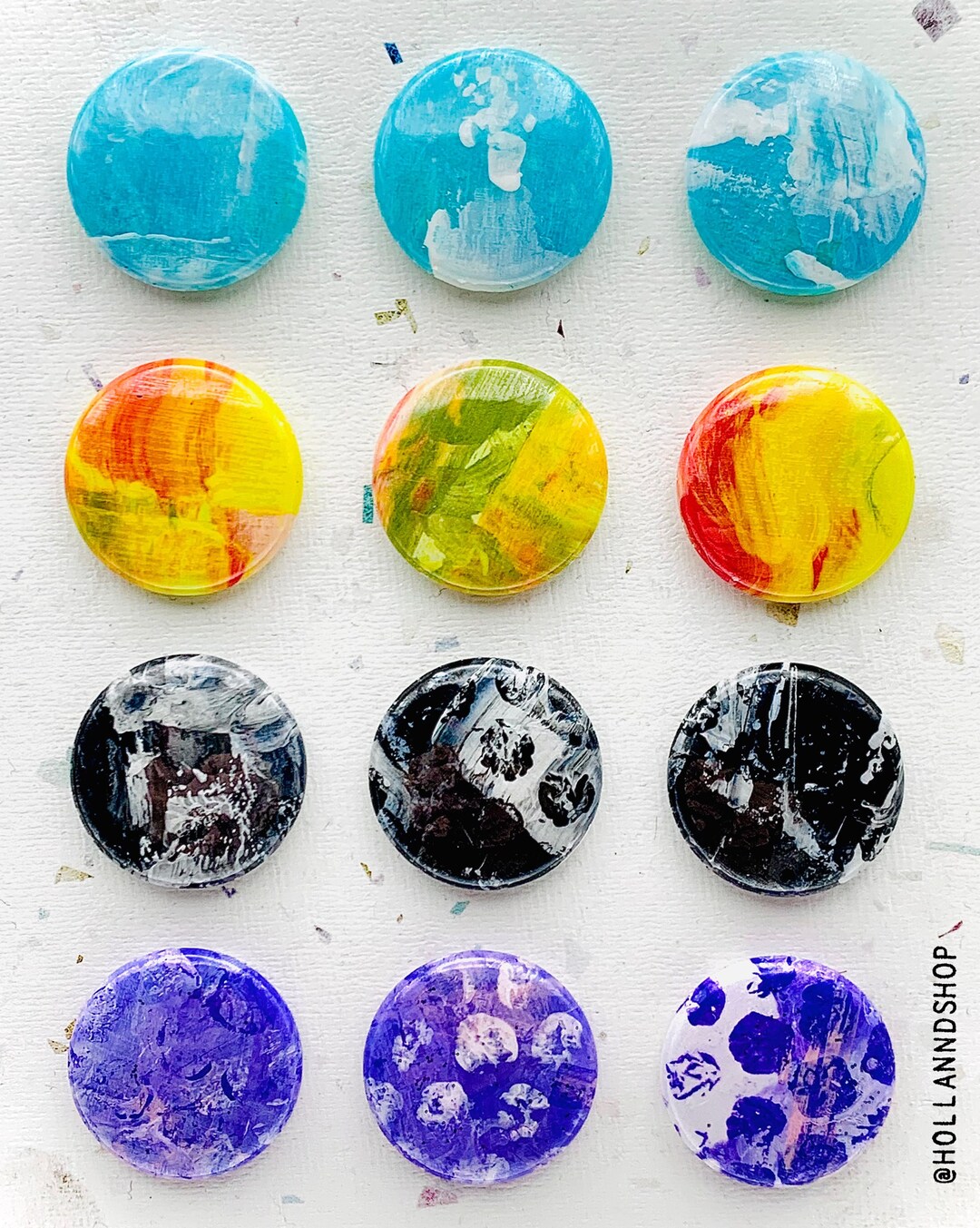 1 Inch Buttons Original Abstract Acrylic Paintings Pin - Etsy