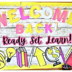 Back to School Bulletin Board Kit, Bulletin Board Letters, Welcome Back ...