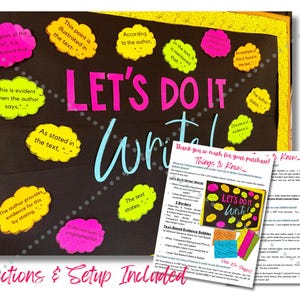 Text Evidence Bulletin Board Kit, Sentence Starters, Neon Bright ...