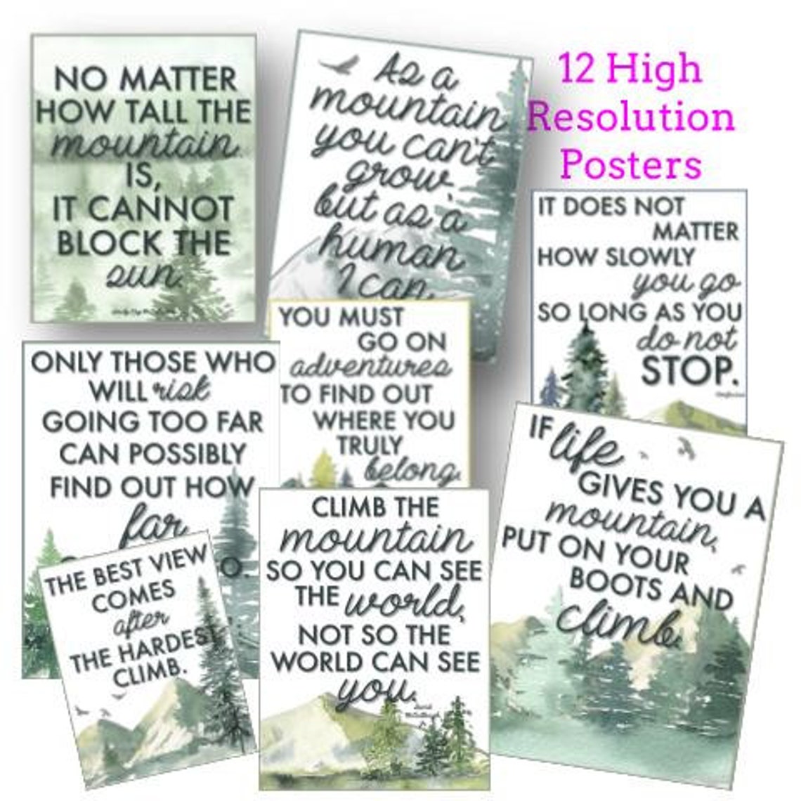 Mountain & Forest Posters, Classroom Decor, Growth Mindset, Bulletin ...
