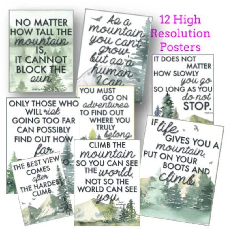 Mountain & Forest Posters, Classroom Decor, Growth Mindset, Bulletin ...