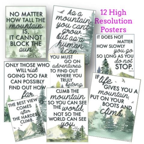 Mountain & Forest Posters, Classroom Decor, Growth Mindset, Bulletin ...
