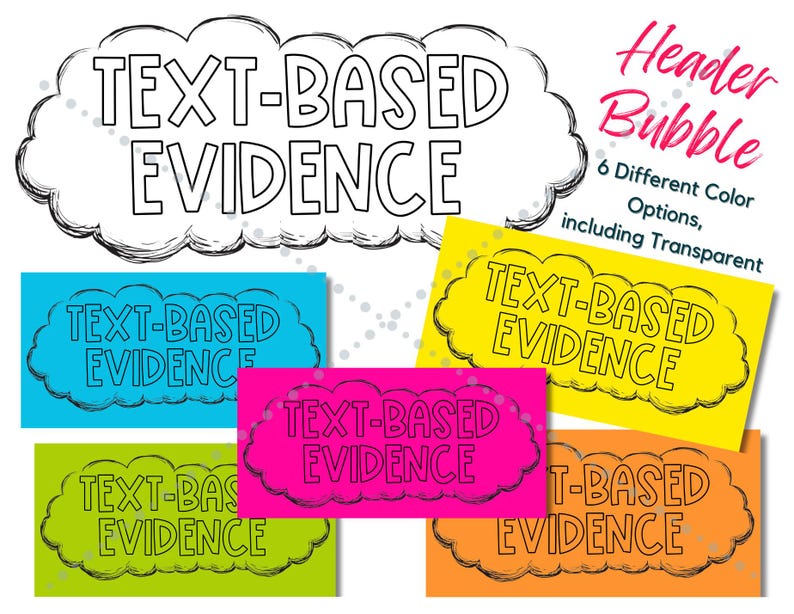 Text Evidence Bulletin Board Kit, Sentence Starters, Neon Bright ...