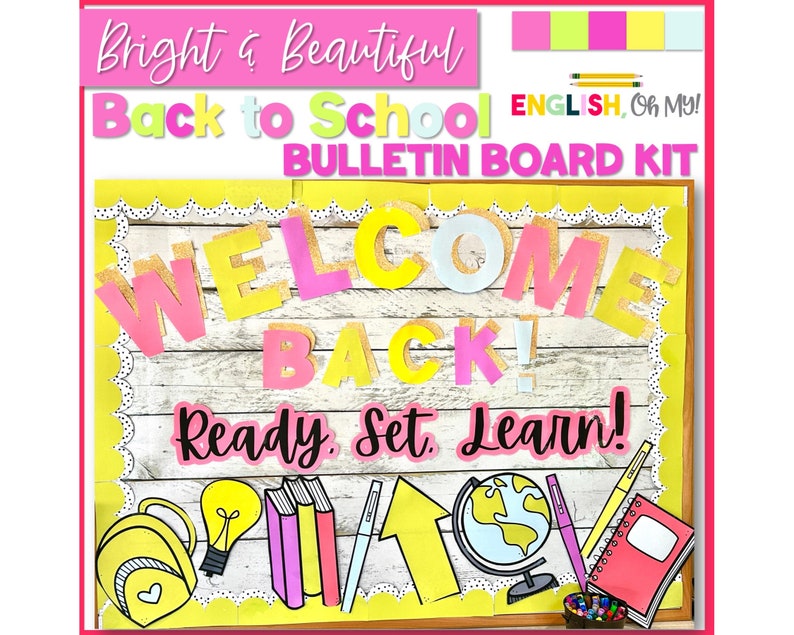 Back to School Bulletin Board Kit, Bulletin Board Letters, Welcome Back ...