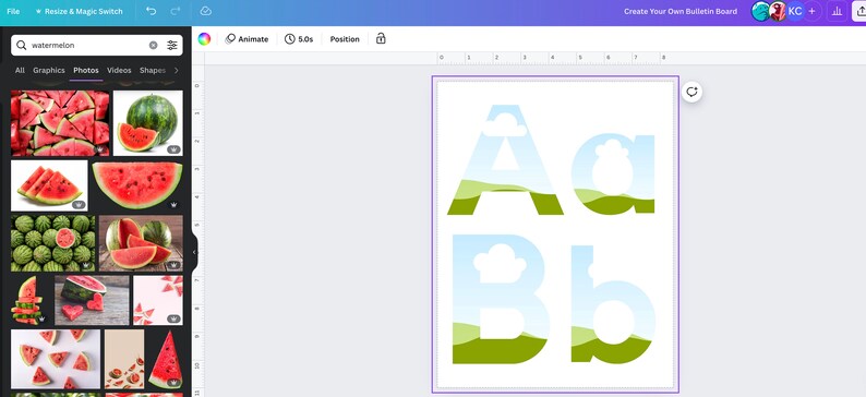Fill Your Own Font, Custom Bulletin Board Letters, Drag & Fill Canva ...