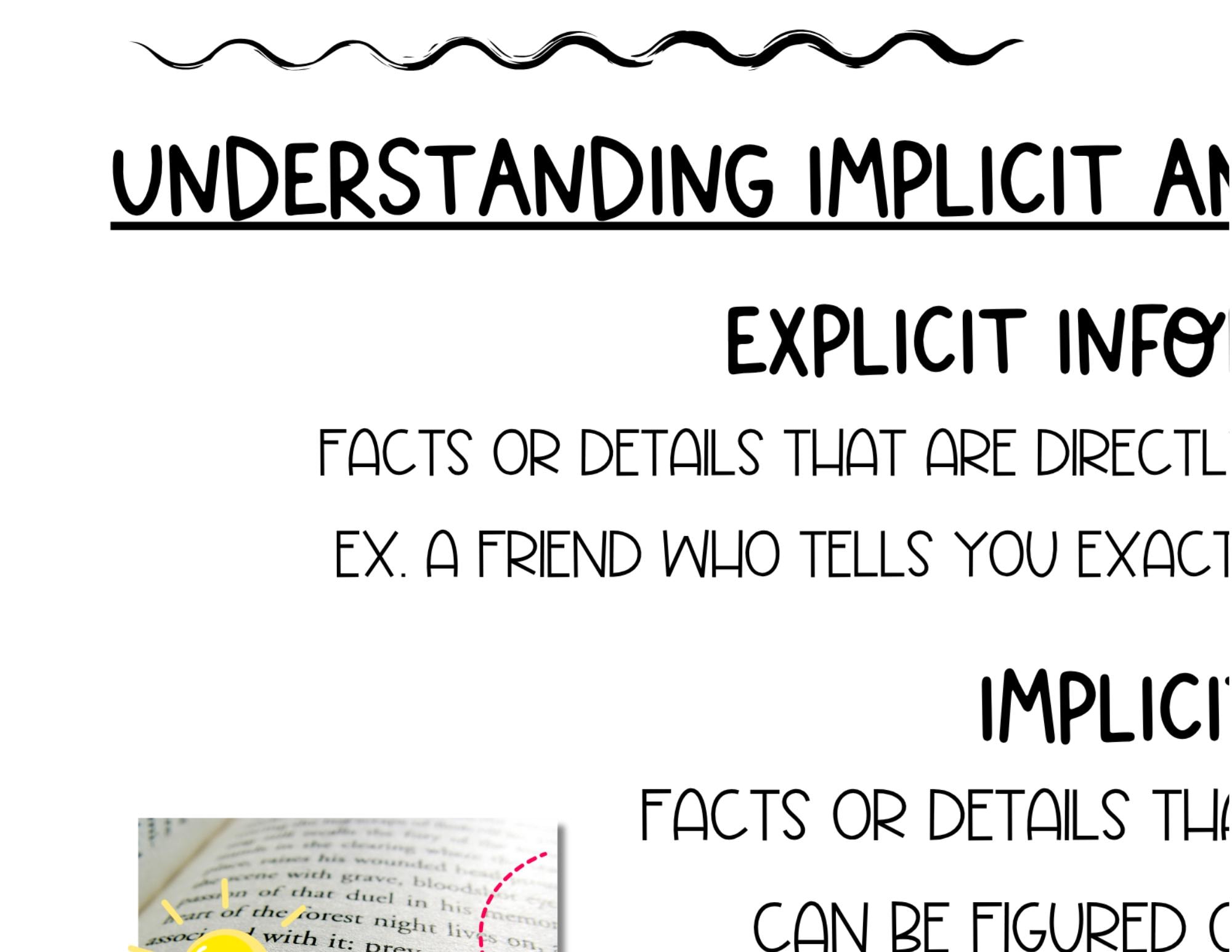 Anchor Chart, Explicit Implicit Information, Informational Posters ...
