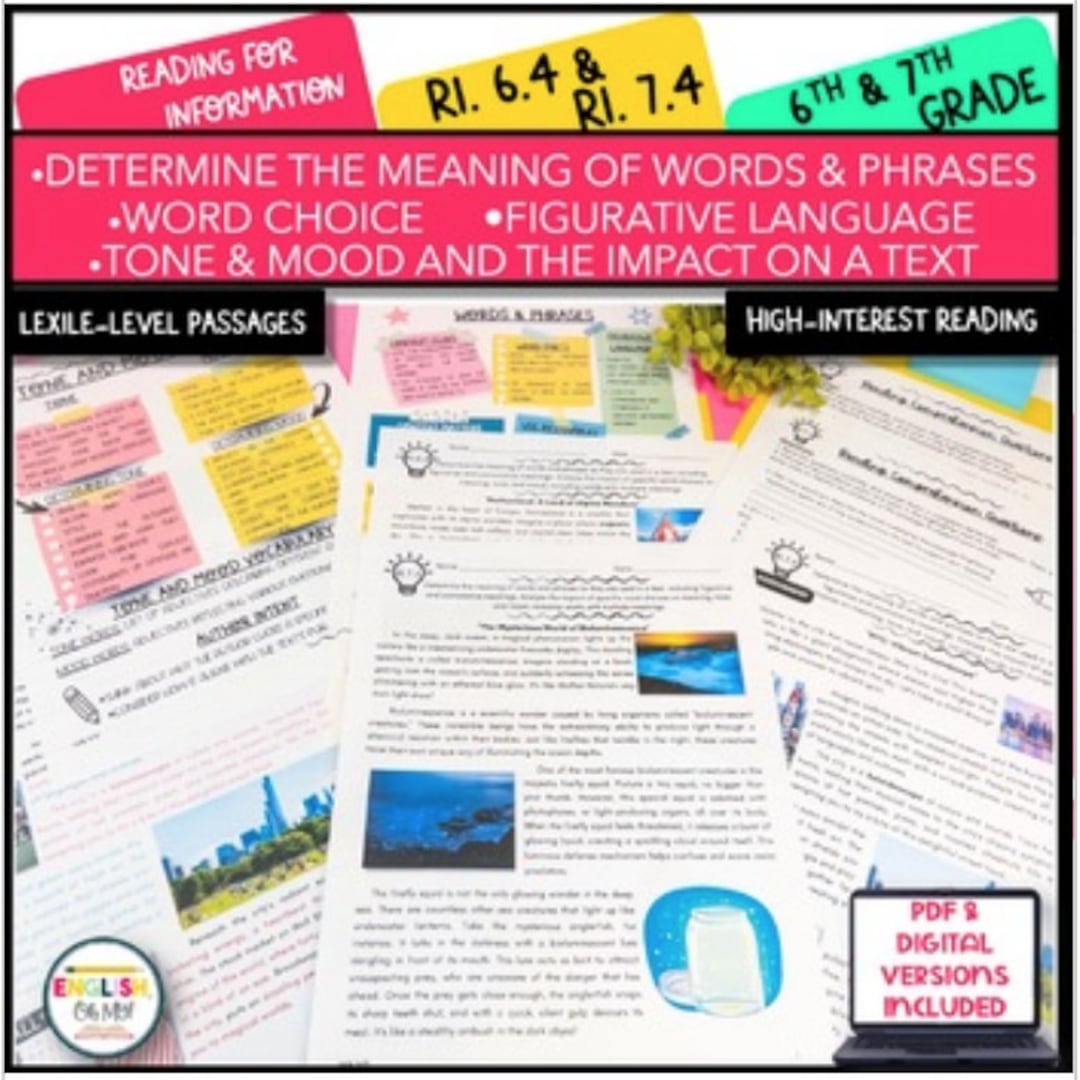 Word Choice Tone Reading Passages With Comprehension - Etsy