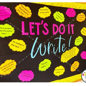 Text Evidence Bulletin Board Kit, Sentence Starters, Neon Bright ...