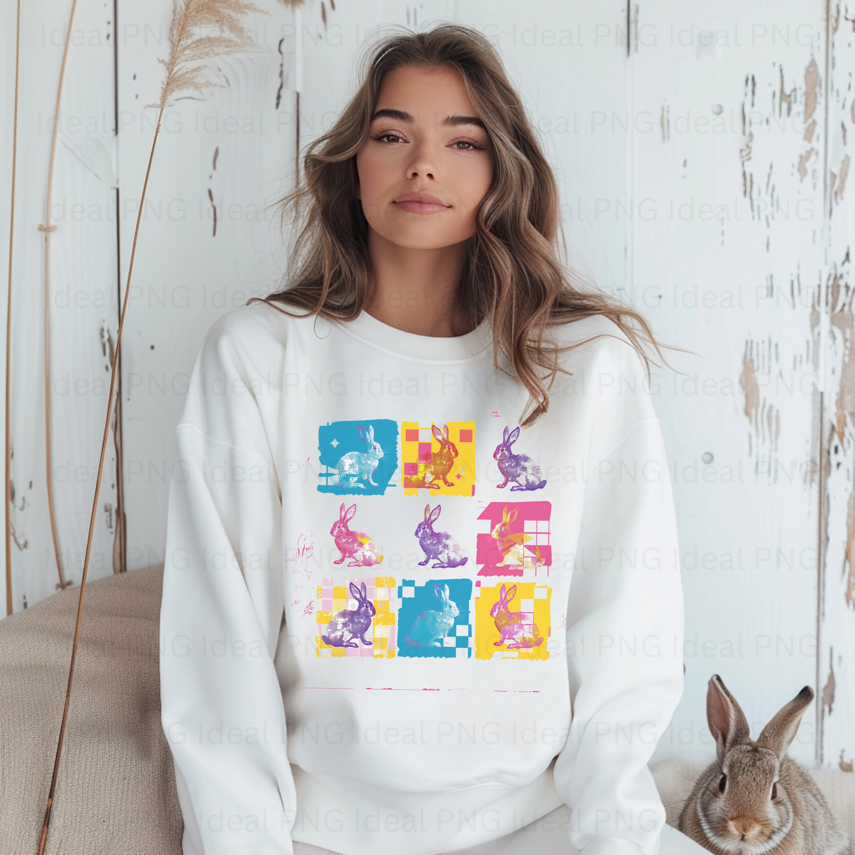 Retro Vintage Bunnies PNG Designs Sublimation Instant Digital Download ...