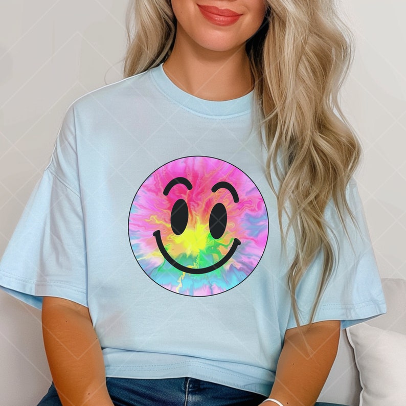 Smiley Face Retro PNG Tie Dye Print Smile Face PNG Design Sublimation ...