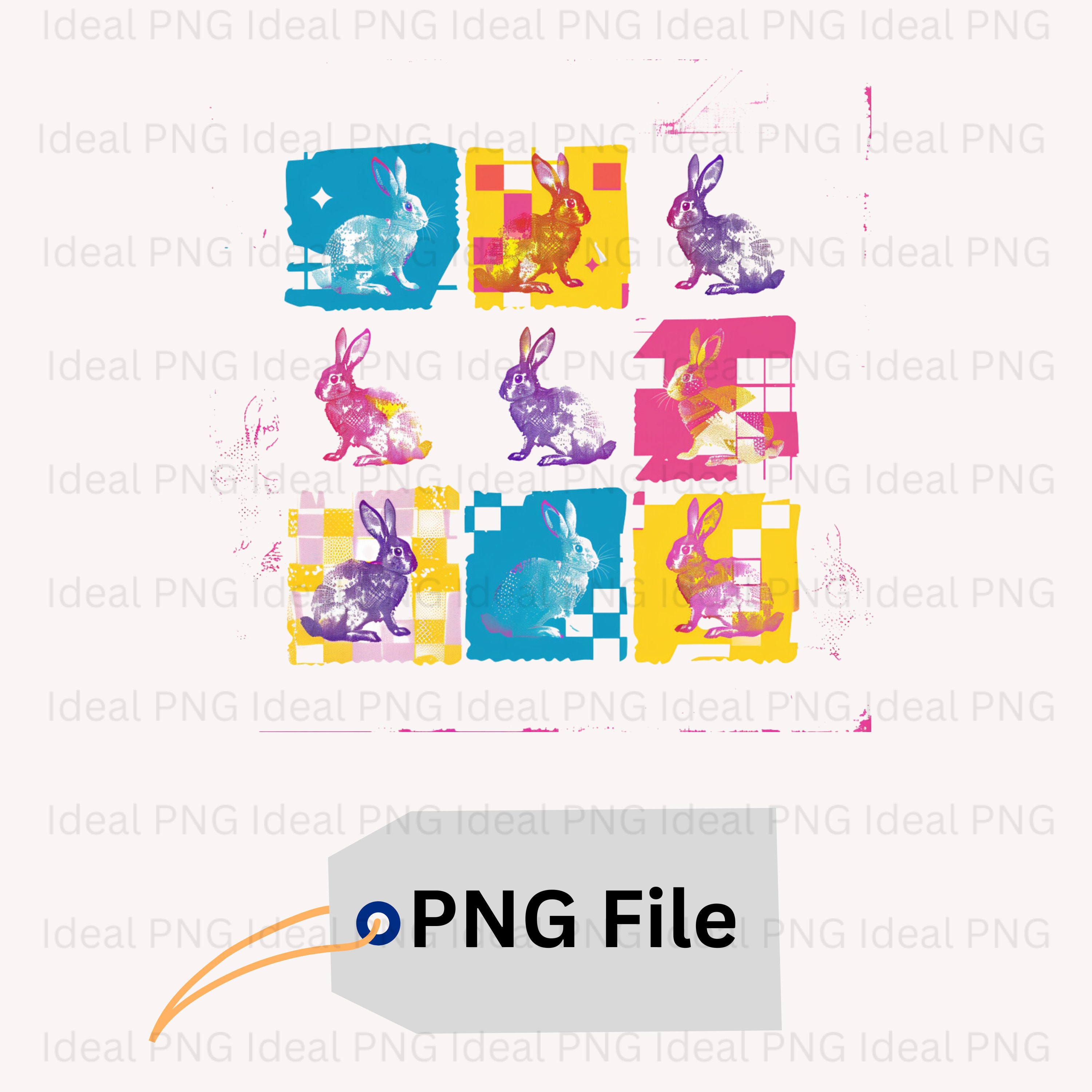 Retro Vintage Bunnies PNG Designs Sublimation Instant Digital Download ...