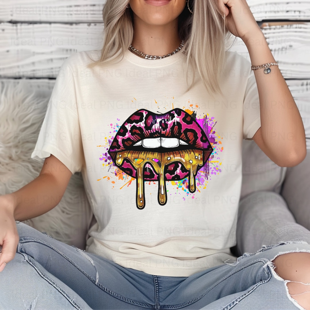 Gepard Print Lippen PNG Retro PNG Design Sublimation Sofortiger ...