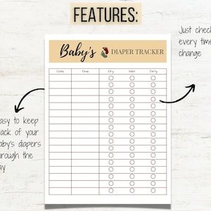 Diaper Log Printable Editable Baby Diaper Tracker PDF Daily - Etsy ...