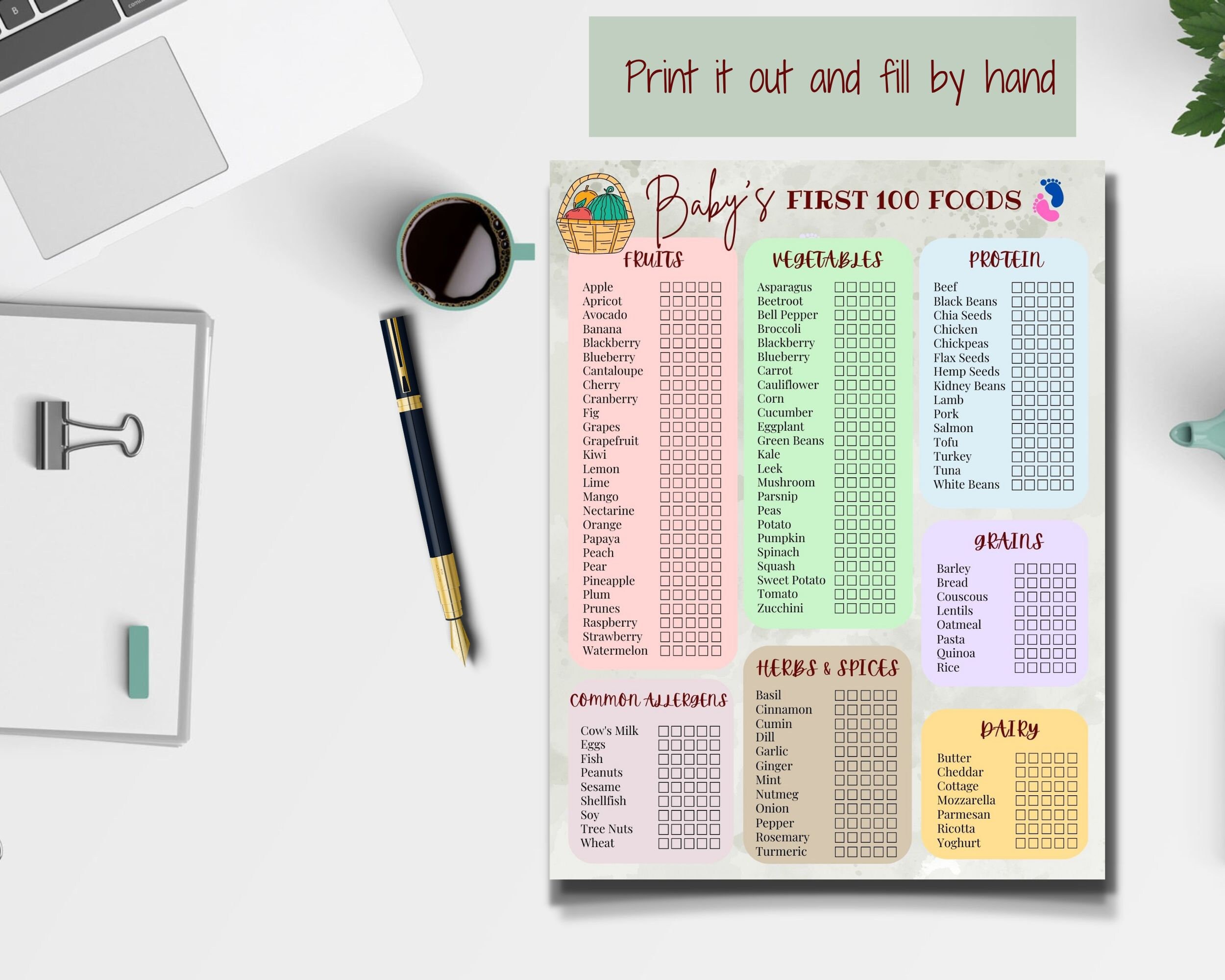 Baby First Foods Guide, Checklist & Tracker (digital Download) - Etsy