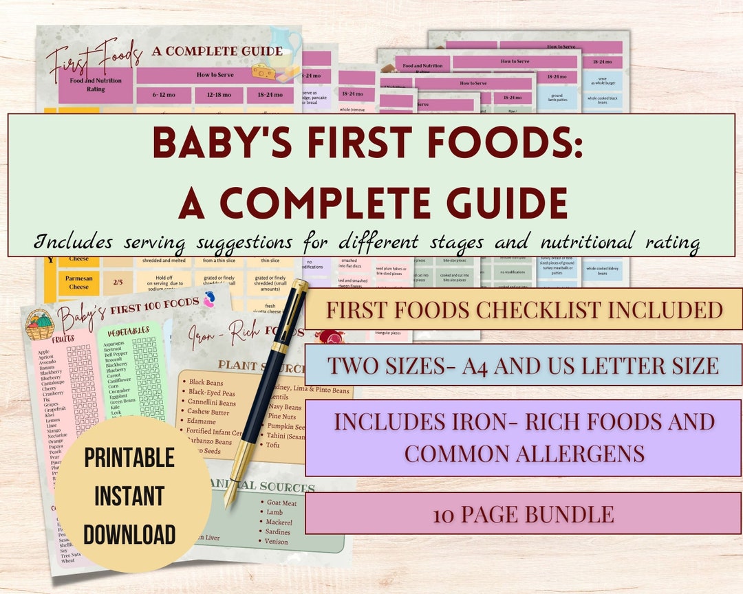 Baby First Foods Guide, FREE Baby's First Food Checklist Printable, BLW ...